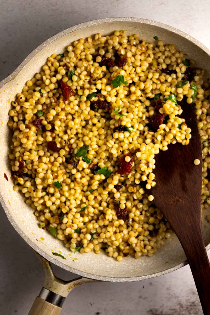 Pearl Couscous Recipe With Sundried Tomatoes and Pesto